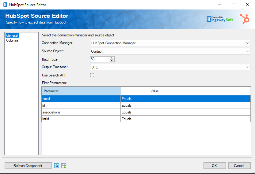 Help Manual - HubSpot Source Component - KingswaySoft